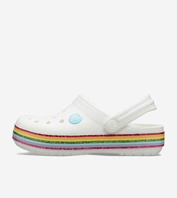 Crocs | Crocband Rainbow Glitter Details Round Toe Clogs | 6TH STREET.COM